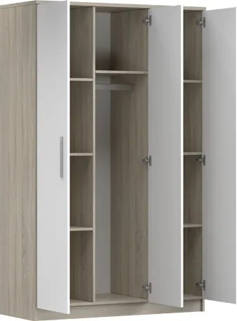 IDZ Šatní skříň OMEGA III 3D 19, 120 cm Dub Sonoma/Bílá