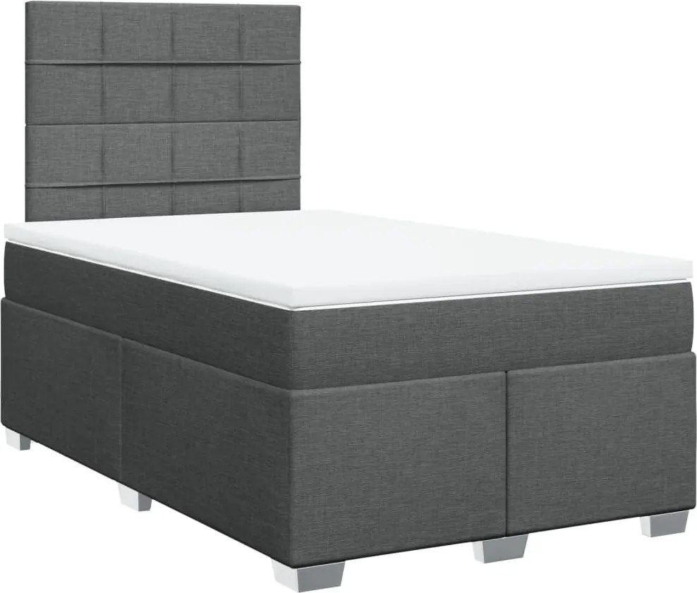 Box spring postel s matrací tmavě šedá 120x190 cm textil 3290428