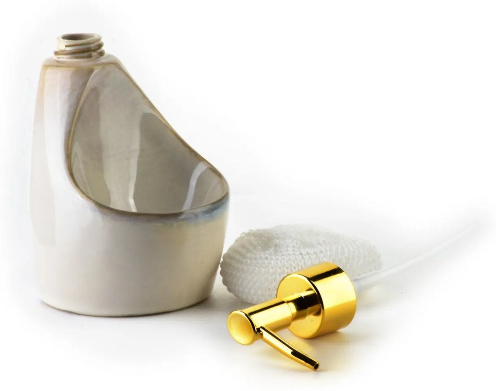 Dávkovač mýdla Armina, béžová/se zlatými prvky, 400 ml