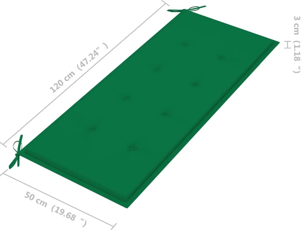 vidaXL Marketos Stohovatelná zahradní lavice s poduškou 128,5 cm masivní teak