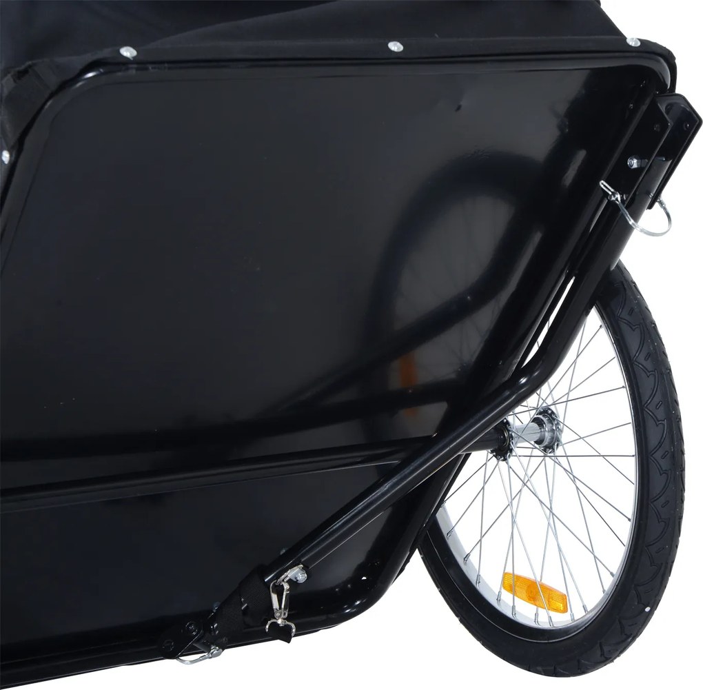 HOMCOM Ruční vozík s nosností 40 kg, skládací, bílo-černý, ocel a Oxford, 140x77x65cm, pro zahradu a dopravu