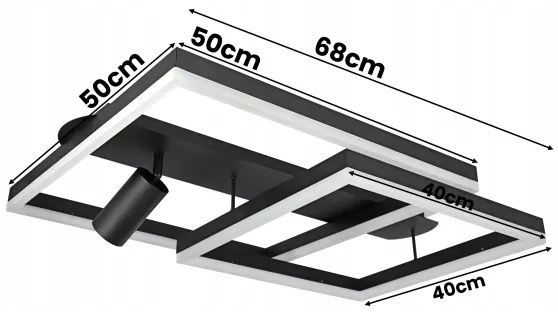 LED Stropní svítidlo LED/38W/230V + 1xGU10/30W černá