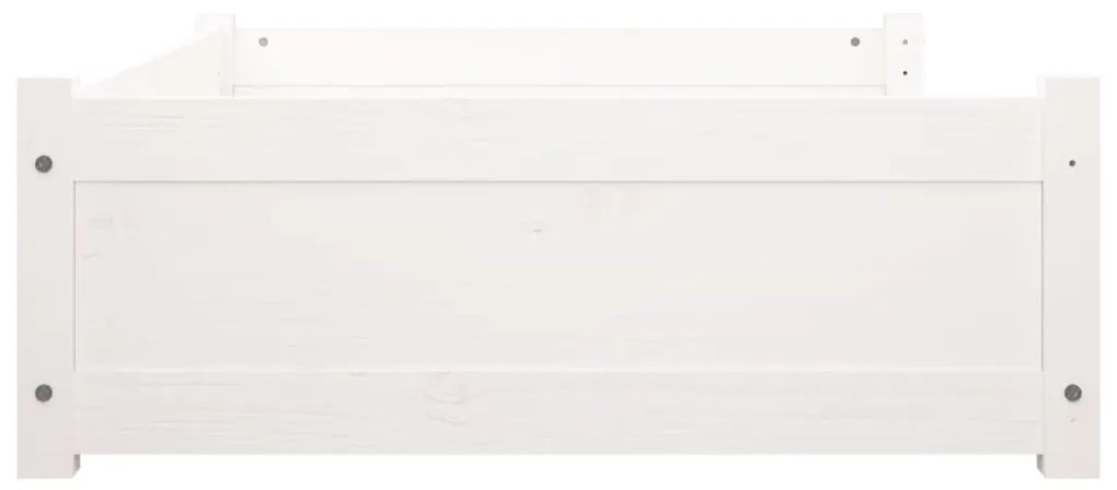 Pelíšek pro psy bílý 95,5 x 65,5 x 28 cm masivní borovice