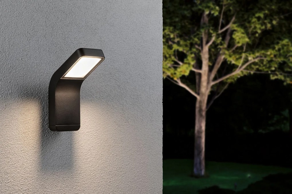 P 94744 LED venkovní nástěnné svítidlo Kulma IP44 90x174mm 3000K 7,5W 230V antracit hliník - PAULMANN