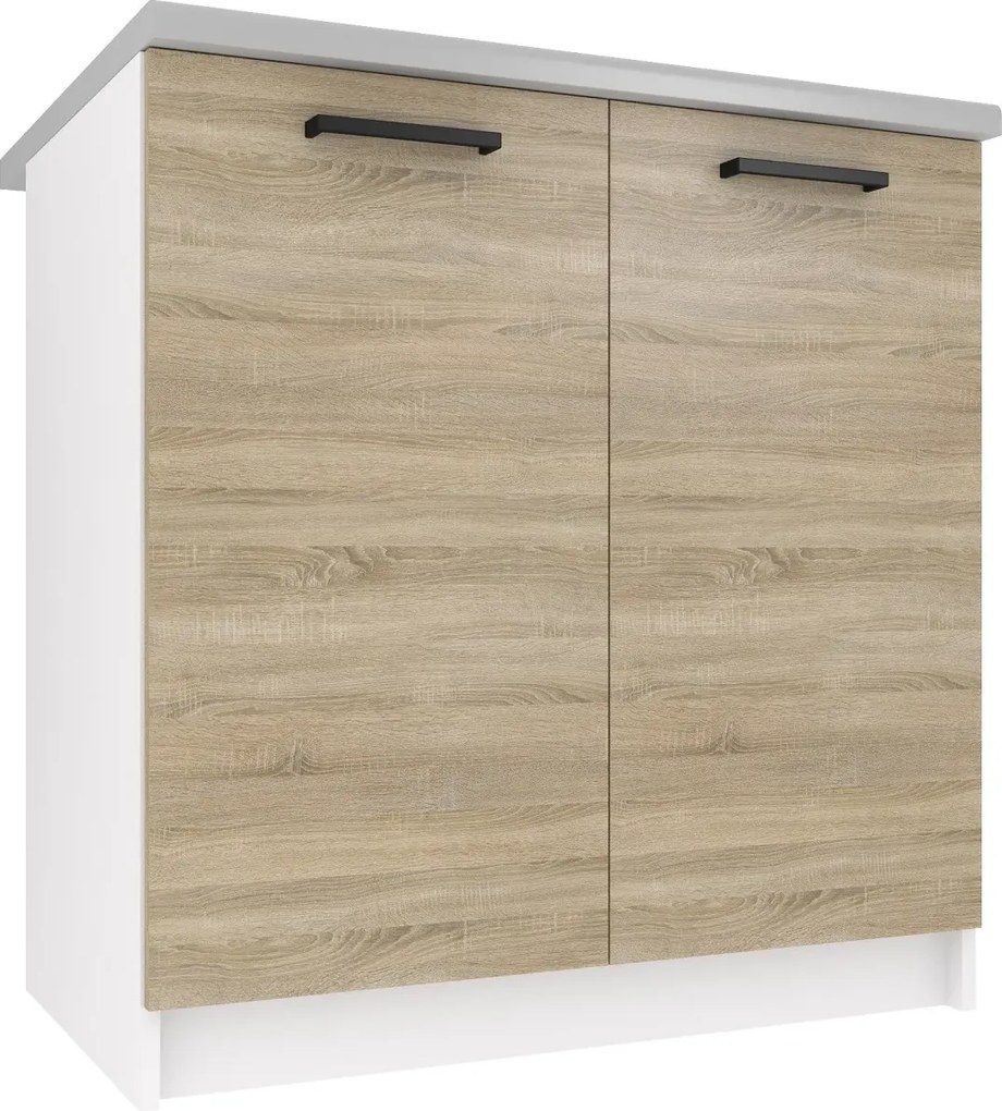 Kuchyňská skříňka Belini spodní 80 cm dub sonoma s pracovní deskou  TOR SD80/0/WT/DS/0/B1