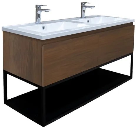 Koupelnová skříňka s umyvadlem SAT B-Way 119x30x45 cm ořech mat BWAY120NUTU