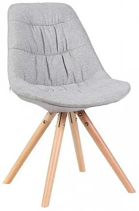 Designová židle REGE, látka šedá, dřevo buk