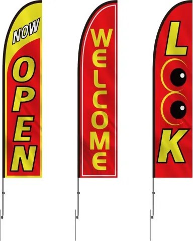 Open Flags Pro Business Advertising Sada vlajek s vlajkami Otevřený vzhled Vítejte