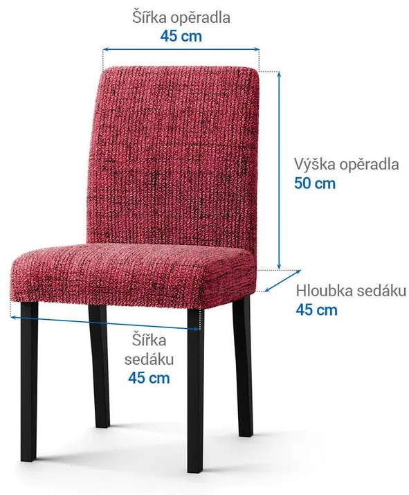 Bielastické potahy VITTORIA bordó židle s opěradlem 2 ks (45 x 45 x 50 cm)