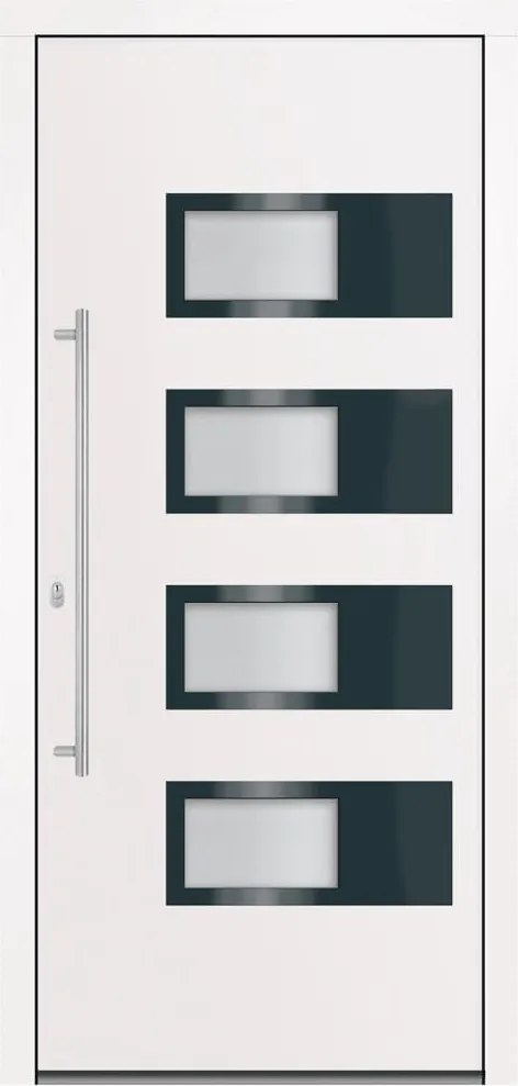Vchodové dveře bílé 100 x 210 cm hliník a PVC 3157066