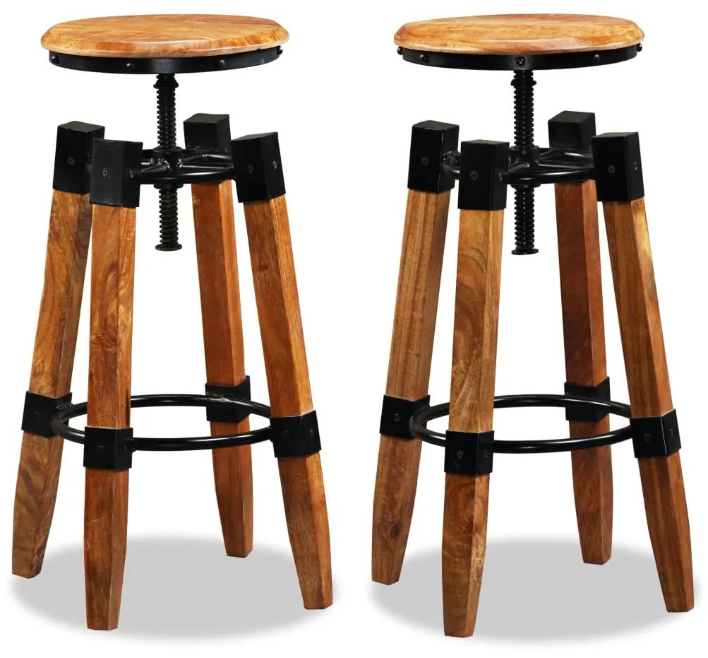 Barové stoličky 2 ks masivní mangovníkové dřevo,  244589