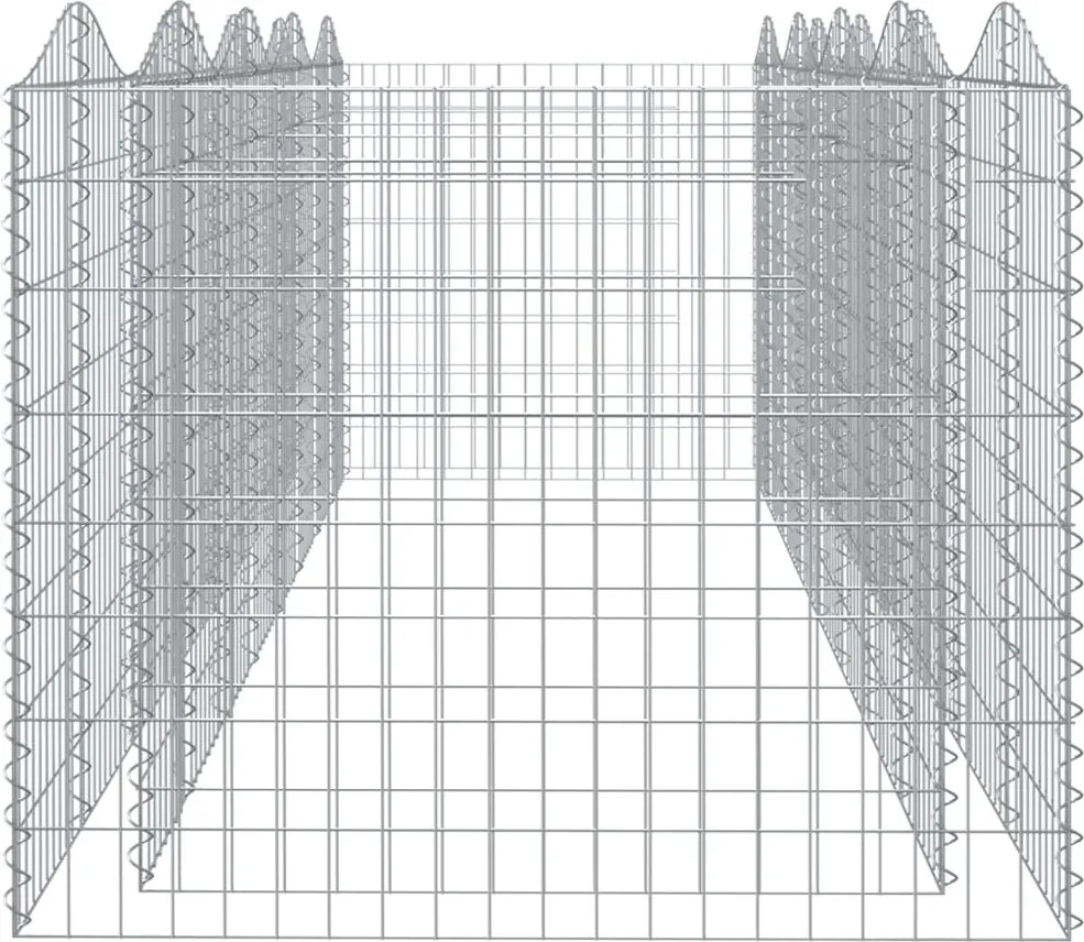 Klenutý gabion vyvýšený záhon 400x100x100 cm pozinkované železo 153555
