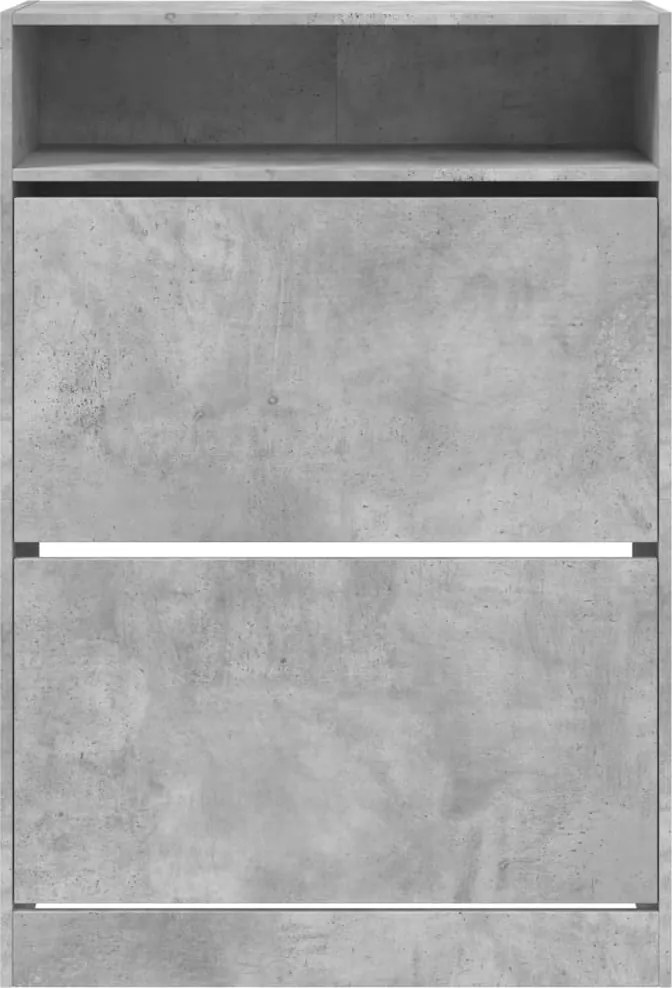 Botník se 2 výklopnými zásuvkami betonově šedý 80 x 34 x 116 cm 3214409