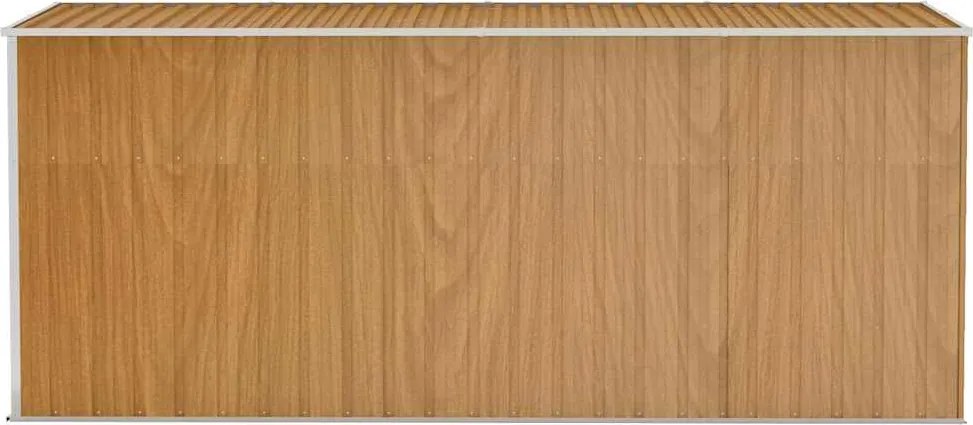 Nástěnný zahradní domek hnědý 118 x 382 x 178 cm pozinkovaná ocel 316232