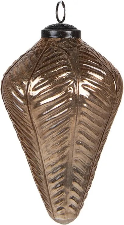 Bronzová skleněná vánoční ozdoba šiška L - Ø 10*16 cm