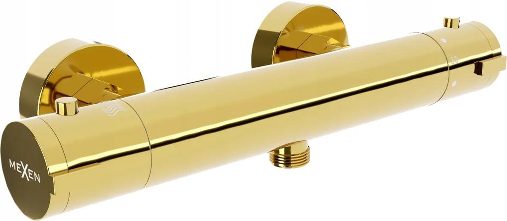 Mexen KAI termostatická sprchová baterie se spodním uchycením, zlatá, 77100-50