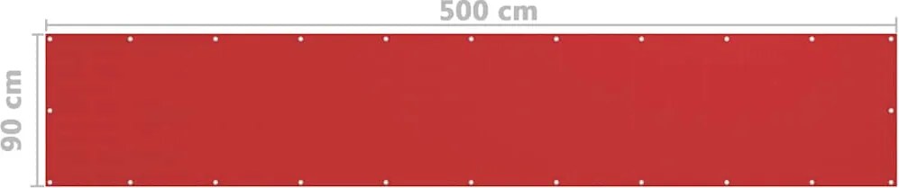 Balkonová zástěna červená 90 x 500 cm HDPE 311010