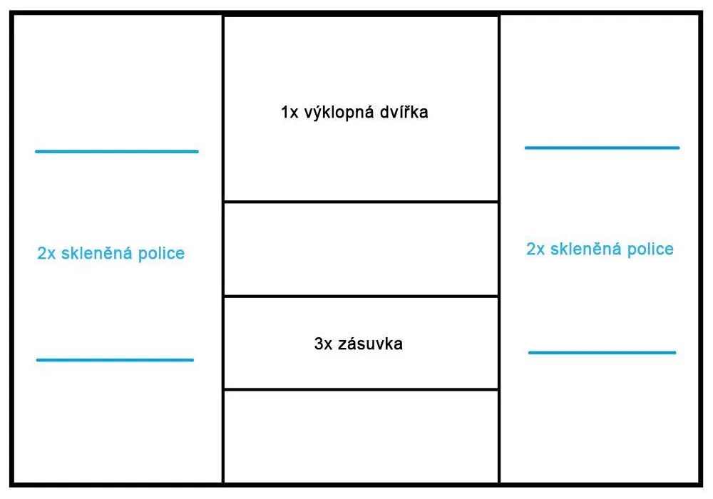 Obývací stěna INDIANAPOLIS k | sestava A | kraft bílý
