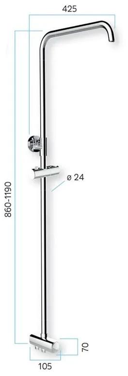 Mereo, Sprchový set s tyčí hranatý, nerezová hlavová sprcha a třípolohová ruční sprcha, CB95001SS2