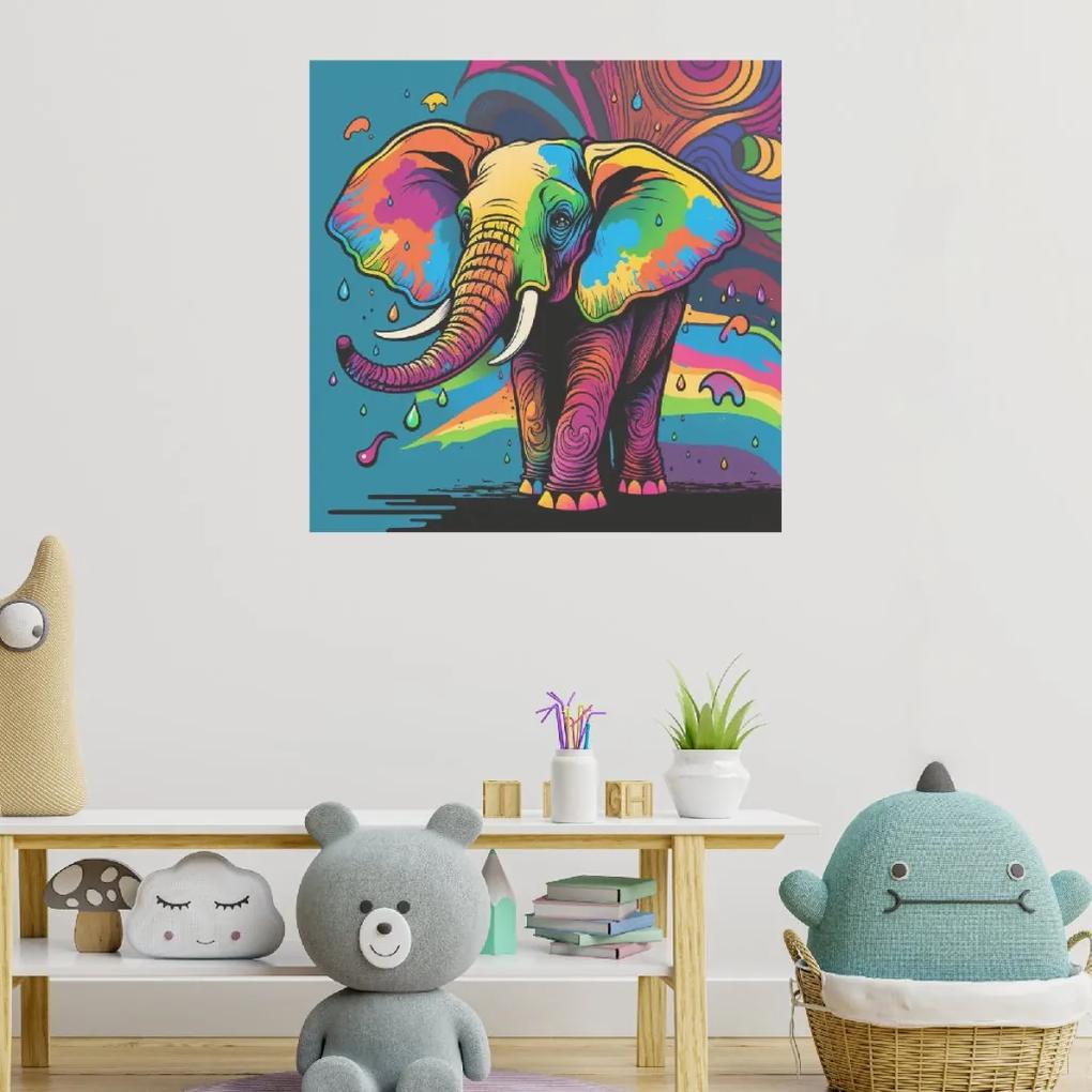 Plakát - Psychedelický slon FeelHappy.cz Velikost plakátu: 100 x 100 cm