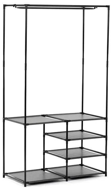 Autronic Stojan na šaty dvouramenný se čtyřmi policemi GD-172 BK Barva: Černá