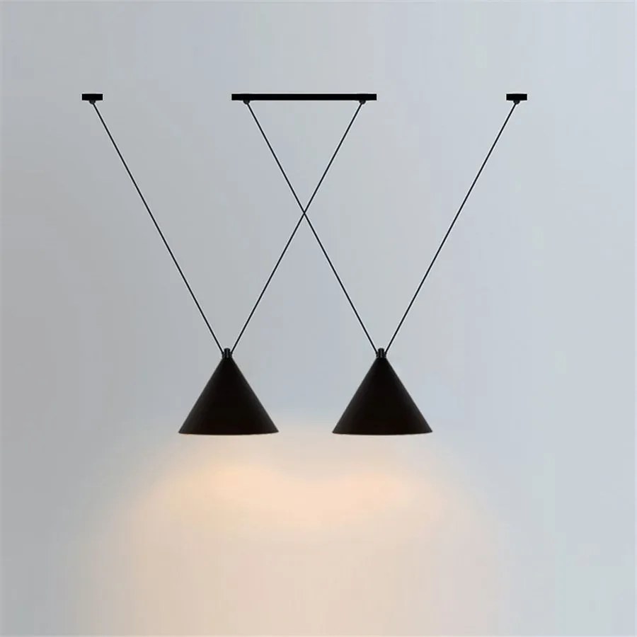 Toolight - Závěsné svítidlo E27 60W APP548-2CP, černá, OSW-03189