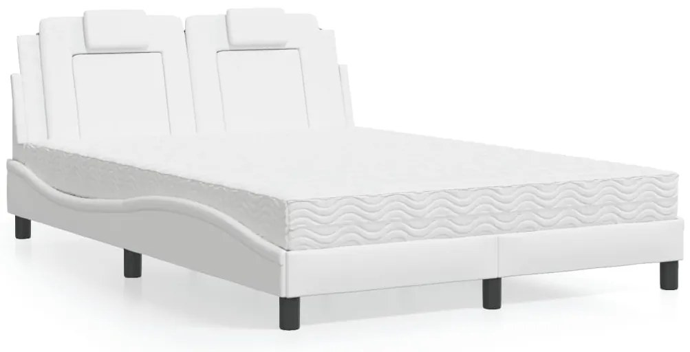 Postel Viana s matrací bílá 140 x 190 cm umělá kůže 3208790
