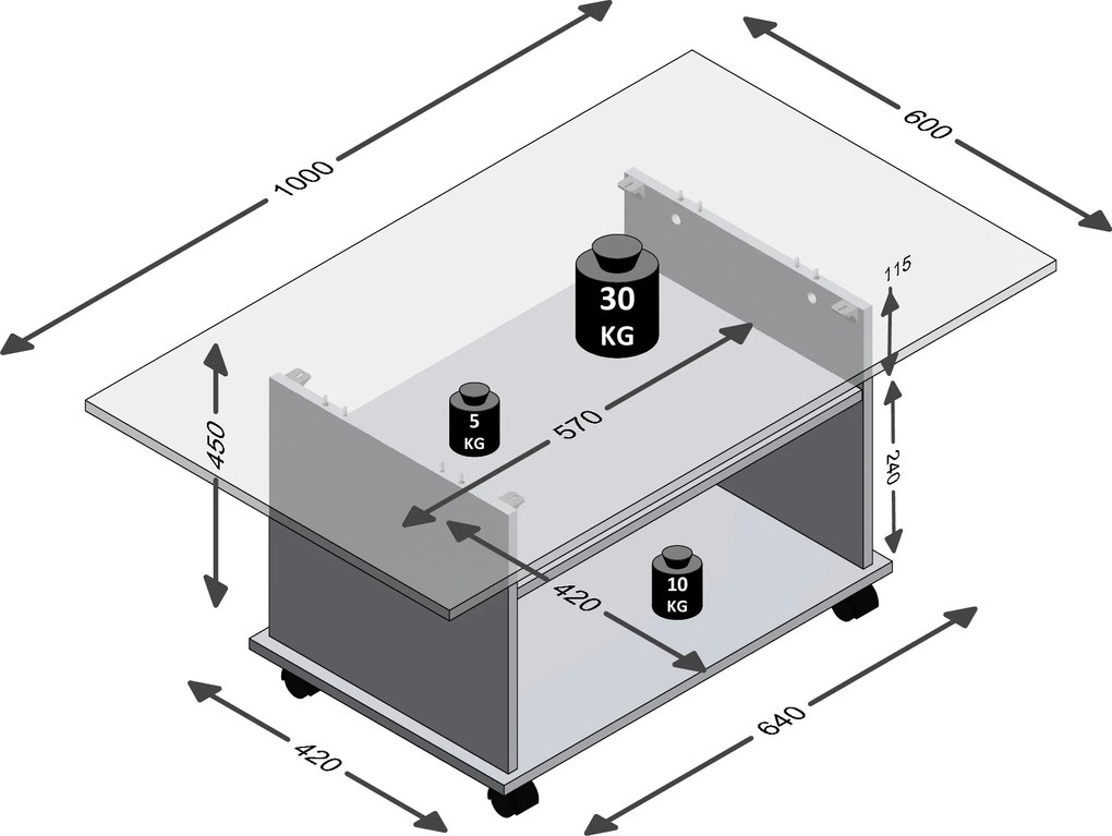 Sconto Konferenční stolek AZUR dub sonoma