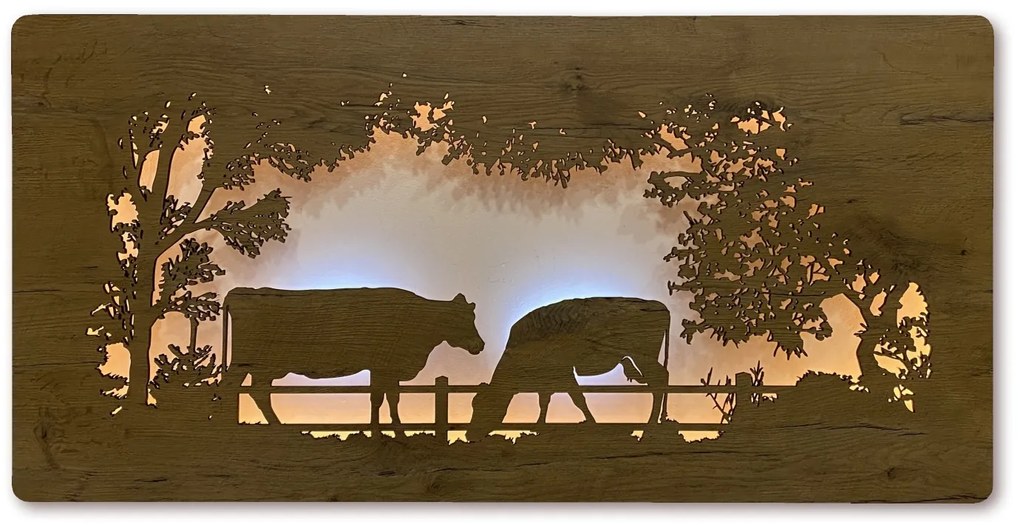Li-Go "Kravičky" světelný obraz  230V 120x60cm provedení povrchu: dub