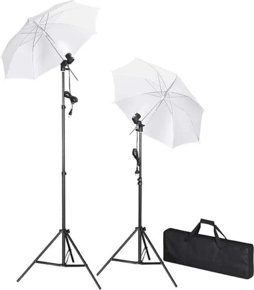 Foto studio set s fotopozadím, osvětlením a deštníky 3055087
