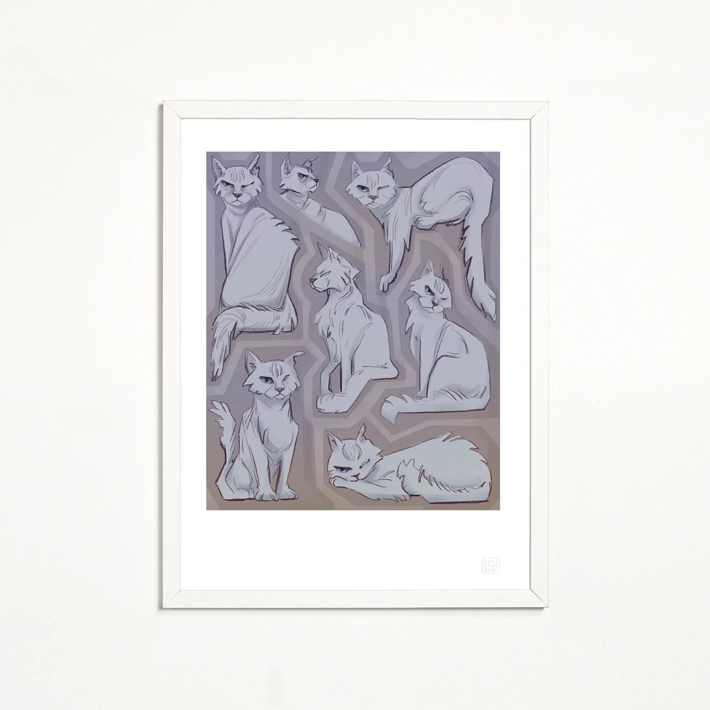 Lucie Talaber | One Eye Cat Rám: Bílý, Velikost: 70 x 50 cm