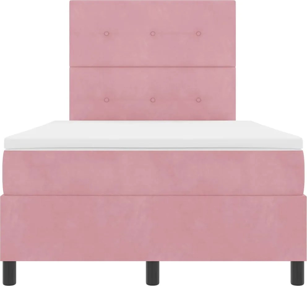 Postel s boxspringem s čelo Růžová 120 x 200 cm samet 3339829