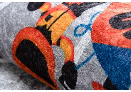 Dywany Luszczow Dětský kusový koberec JUNIOR 52108.801 pratelný  Závod, formule 1 pro děti protiskluz, šedá Rozměr koberce: 140 x 190 cm