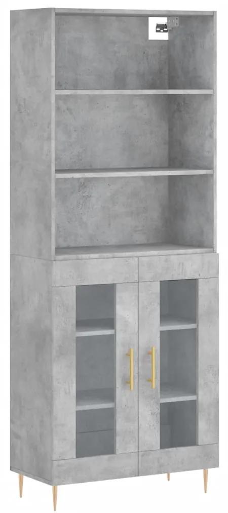 Skříň highboard betonově šedá 69,5x34x180 cm kompozitní dřevo,  3189305