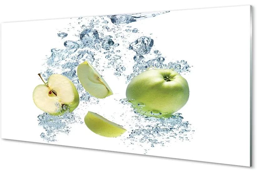 Obraz na skle Voda jablko nakrájený 120x60 cm