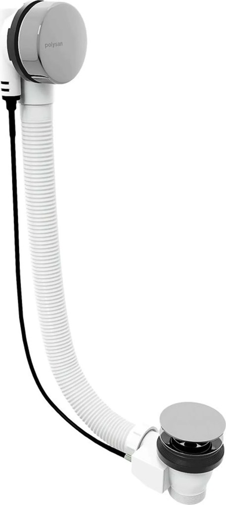 Polysan - Vanová odtoková a přepadová souprava, délka 120 cm, chrom 71856
