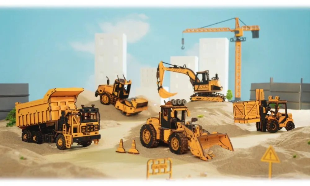 ROBOTIME Rokr 3D dřevěné puzzle Buldozer 211 ks