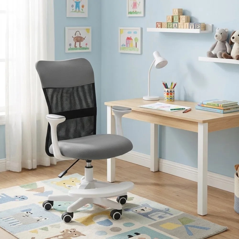 Dětská židle Neoseat MONKEY WHITE s podnoží — látka, bílá / světle šedá