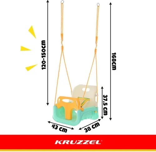 Dětská barevná houpačka 3 v 1 - do 30 kg