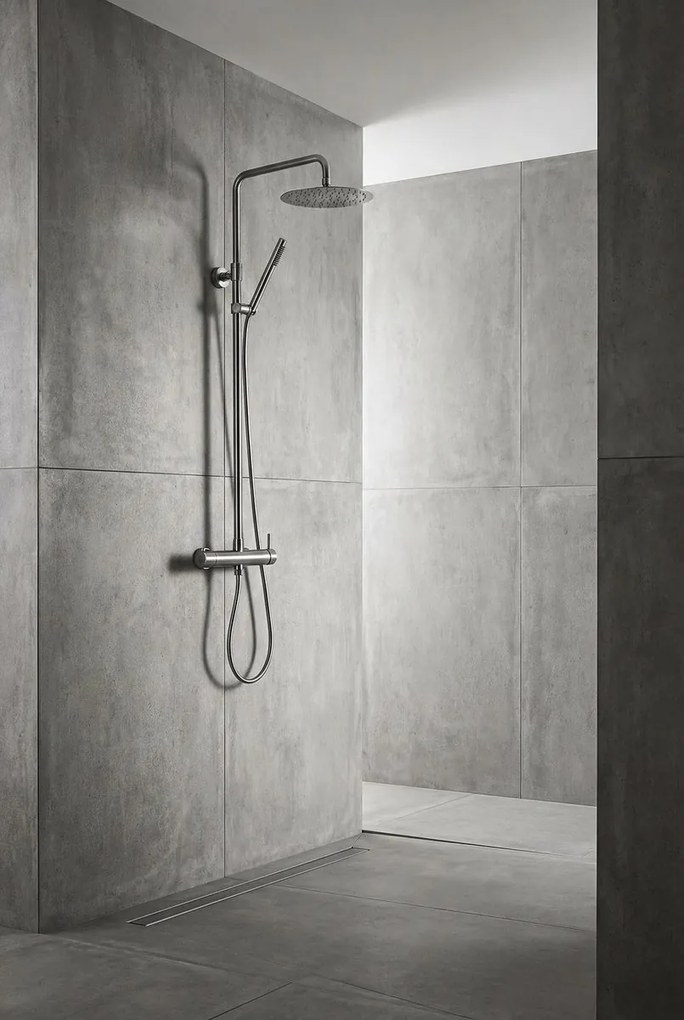 Sapho Sapho, MINIMAL sprchový sloup s pákovou s baterií, nerez mat, MI139
