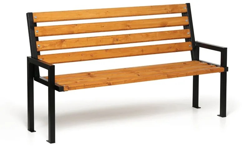 Venkovní lavička CITY s opěradlem, 1660 mm, limba