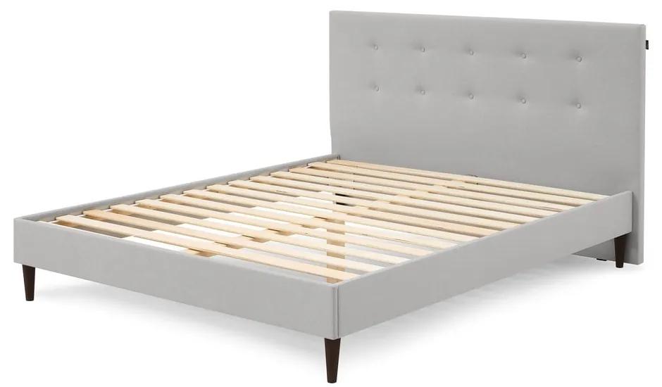 Světle šedá čalouněná dvoulůžková postel s roštem 160x200 cm Rory – Bobochic Paris
