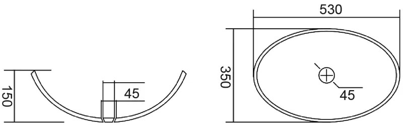 Mexen Zira, skleněné umyvadlo na desku 53 × 35 cm, černá, 24175370