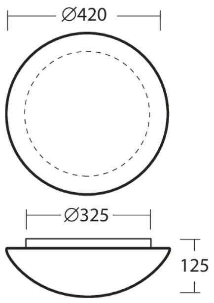 Osmont 71116 Aura 4, stropní/nástěnné svítidlo z triplexového skla 27W LED 3000/4000K, prům. 42cm, IP43