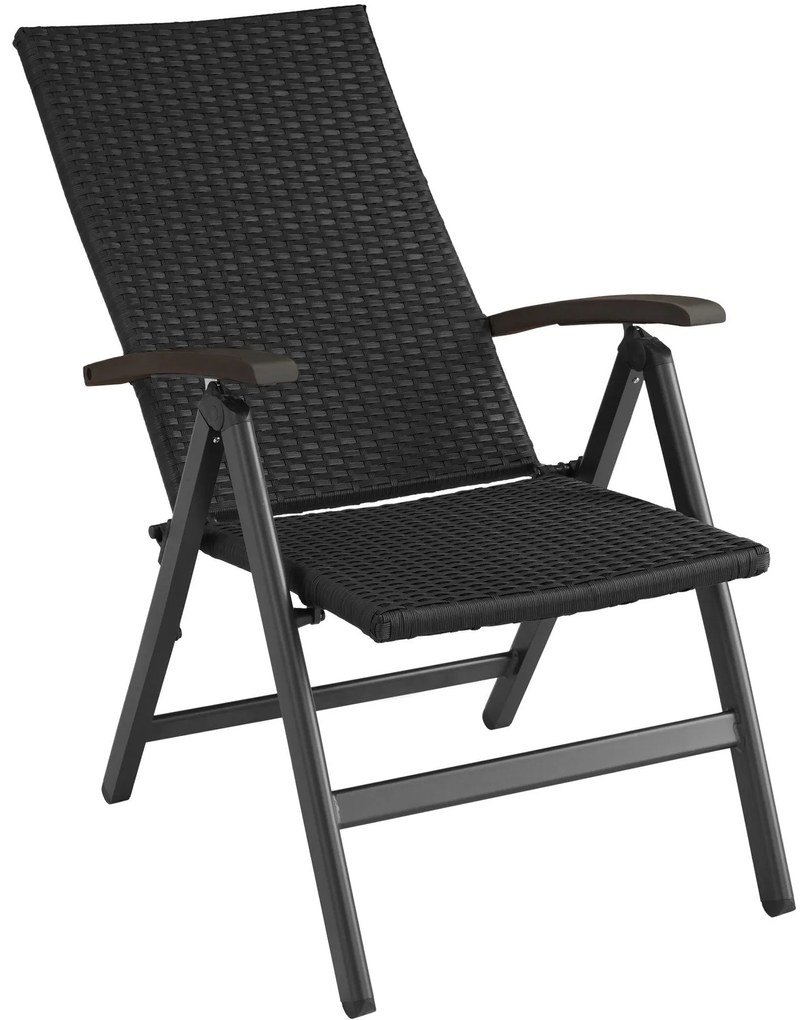 tectake 403233 zahradní židle ratanová melbourne - černá