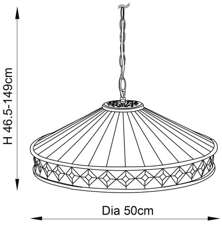 Endon 64147 - Lustr na řetězu Tiffany FARGO 1xE27/60W/230V pr. 50 cm