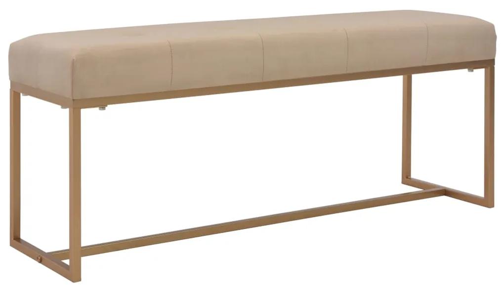 Lavice Kelby - béžová - sametová | 120 cm