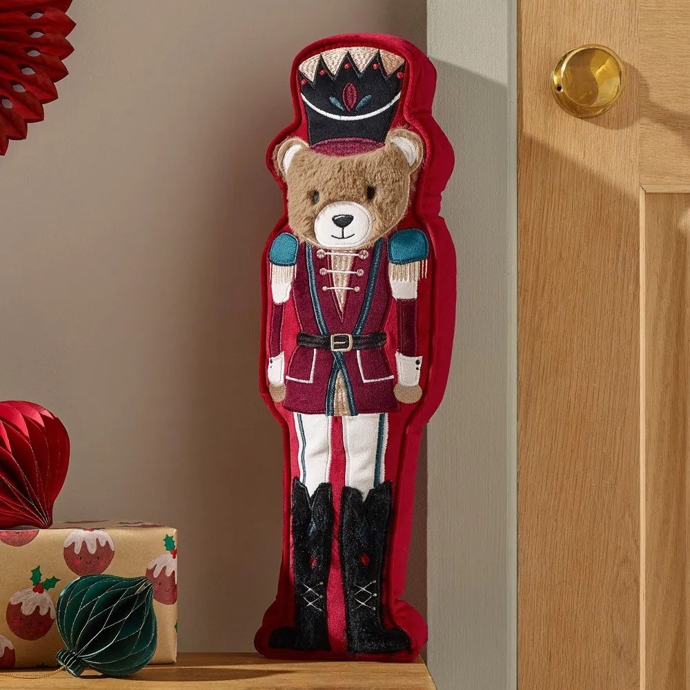 Dekorační polštář s vánočním motivem 20x30 cm Christmas Nutcracker Bear – Catherine Lansfield