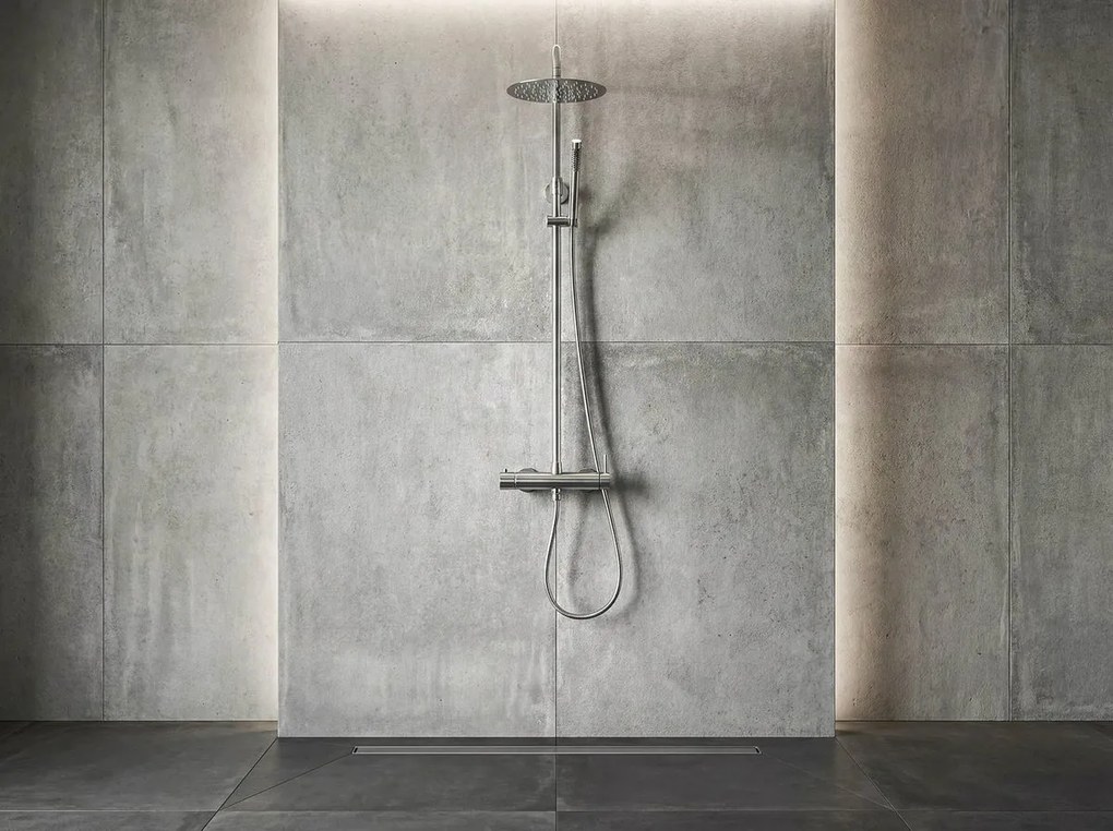 Sapho Sapho, MINIMAL sprchový sloup s pákovou s baterií, nerez mat, MI139