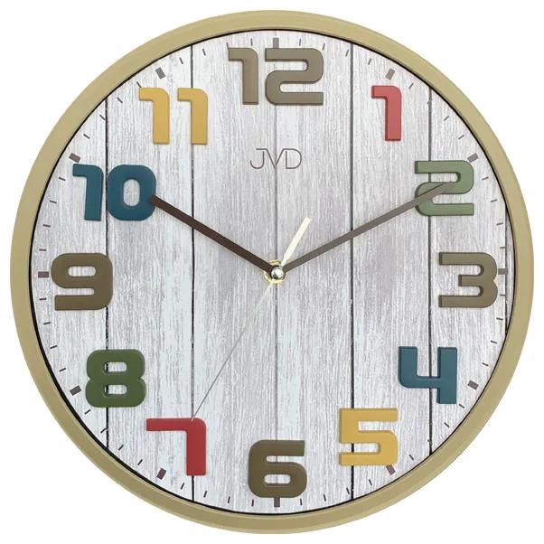 Dětské barevené čitelné hodiny v dřevěném dekoru JVD HA51.1